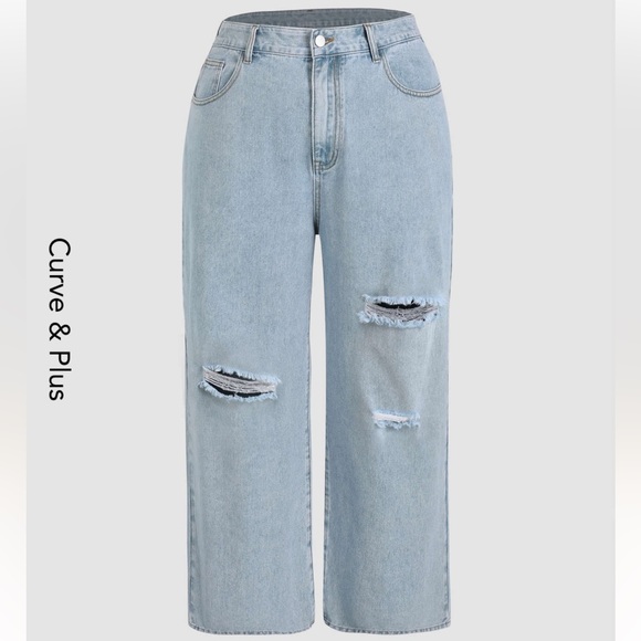 Cider | Jeans | Curve Plus Denim Basic Ripped Jeans | Poshmark